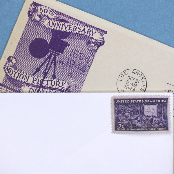 3c Motion Picture Stamps .. Vintage Unused US Postage Stamps .. Pack of ...