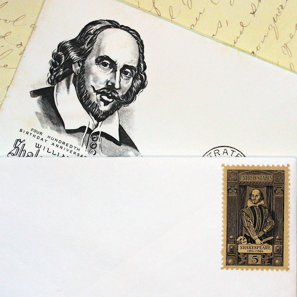 5c William Shakespeare Stamps .. Vintage Unused US Postage Stamps ...