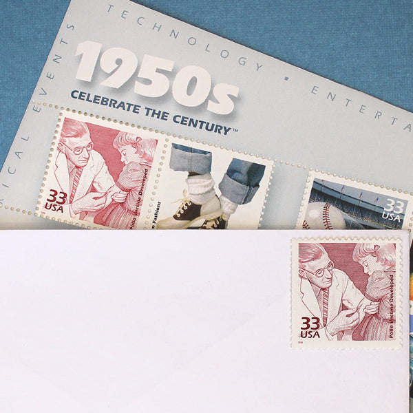 33c Polio Vaccine Developed Stamps .. Vintage Unused US Postage Stamps ...