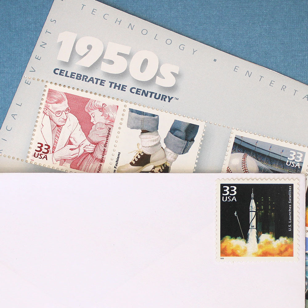 33c U.S. Launches Satellites Stamps .. Vintage Unused US Postage Stamps ...