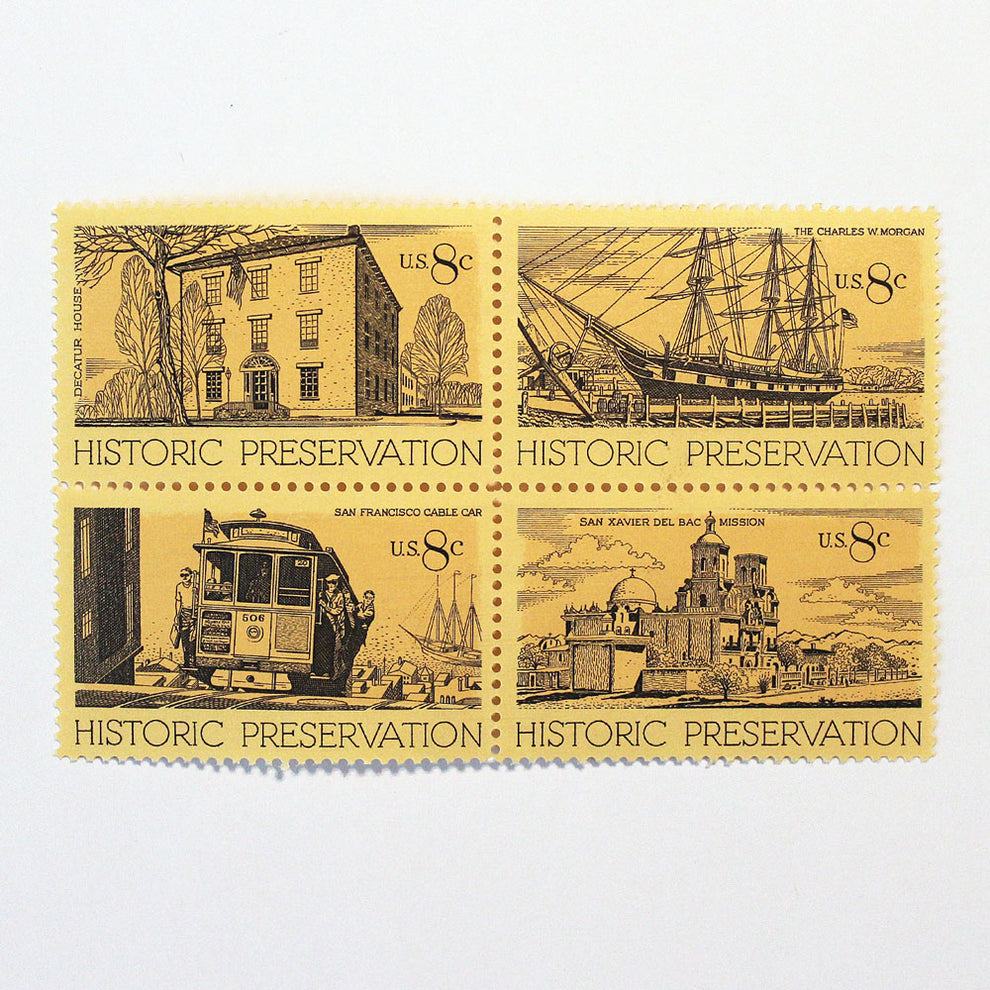 8c Historic Preservation Stamps .. Vintage Unused US Postage Stamps ...