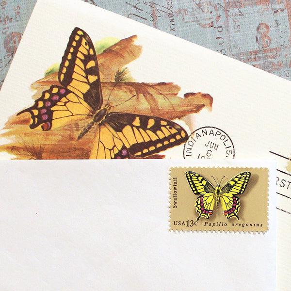 13c Swallowtail Butterfly Stamps .. Vintage Unused US Postage Stamps ...