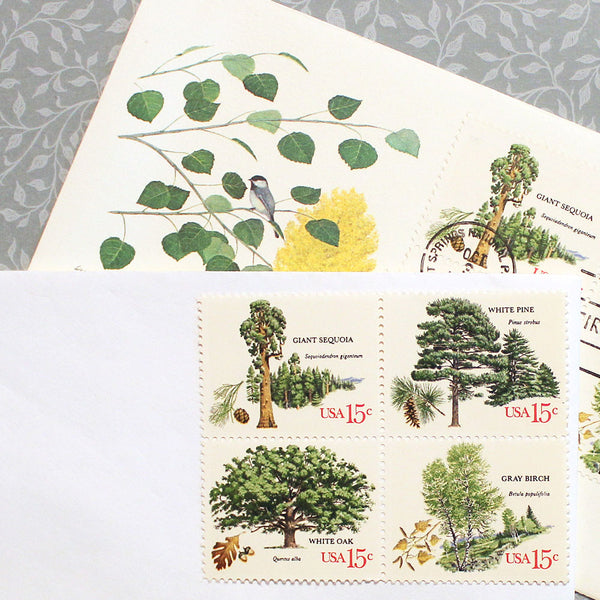 15c American Trees Stamps .. Vintage Unused US Postage Stamps .. Pack ...