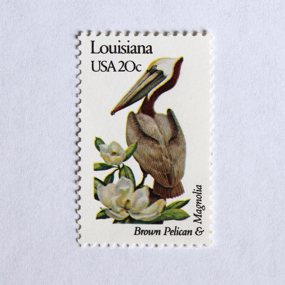 20c Louisiana State Bird and Flower Stamps .. Vintage Unused US Postage ...