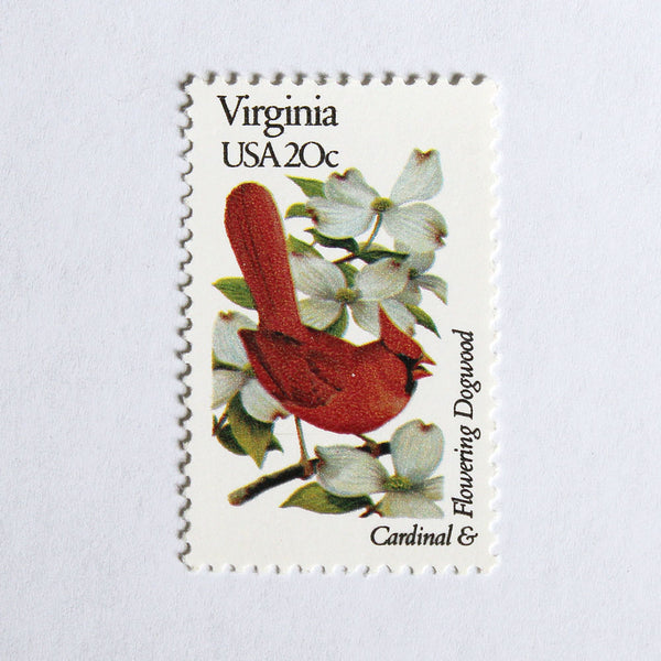 20c Virginia State Bird and Flower Stamps .. Vintage Unused US Postage ...