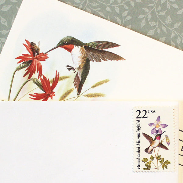 22c Hummingbird Wildlife Stamps .. Vintage Unused US Postage Stamps ...