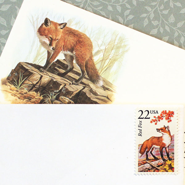 22c Red Fox Wildlife Stamps .. Vintage Unused US Postage Stamps .. Pack ...