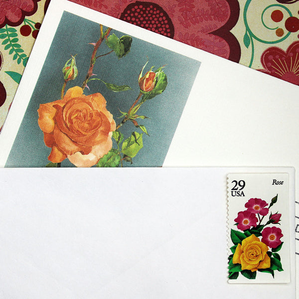 29c Rose Stamps .. Vintage Unused US Postage Stamps .. Pack of 5 ...