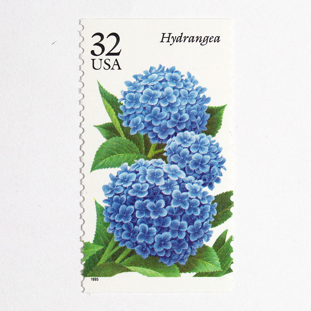32c Blue Hydrangea Stamps .. Vintage Unused US Postage Stamps .. Pack ...