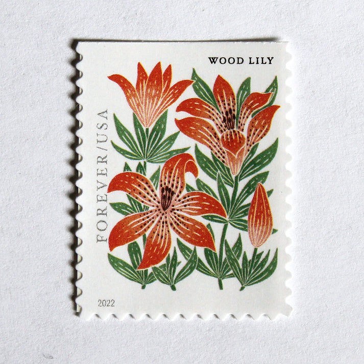 Wood Lily Forever Stamps .. Unused US Postage Stamps .. Pack of 10 ...
