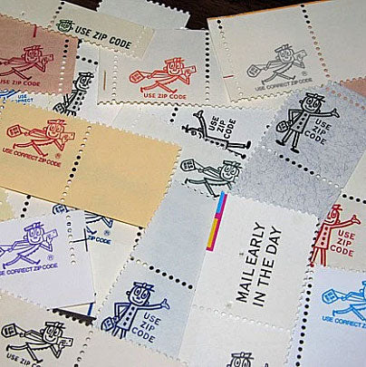 Mr. ZIP .. 50 Use Correct Zip Code Labels .. Stamp Ephemera ...